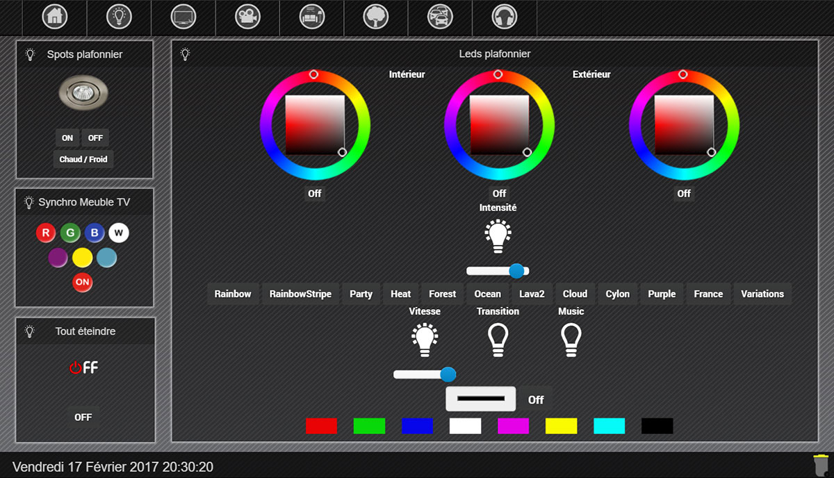 interface de contrôle pour tablette et smartphone - dgemily