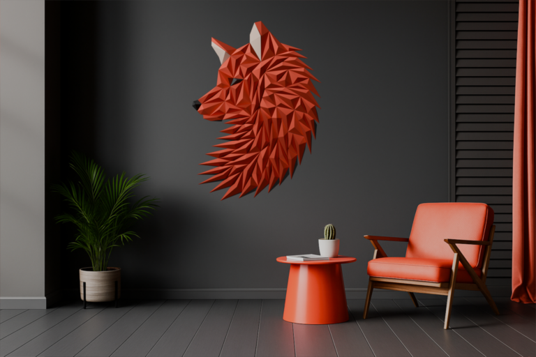 3D polygonal “Wolf / fox head” - 3D WallArt - 3D WallArt - dgemily